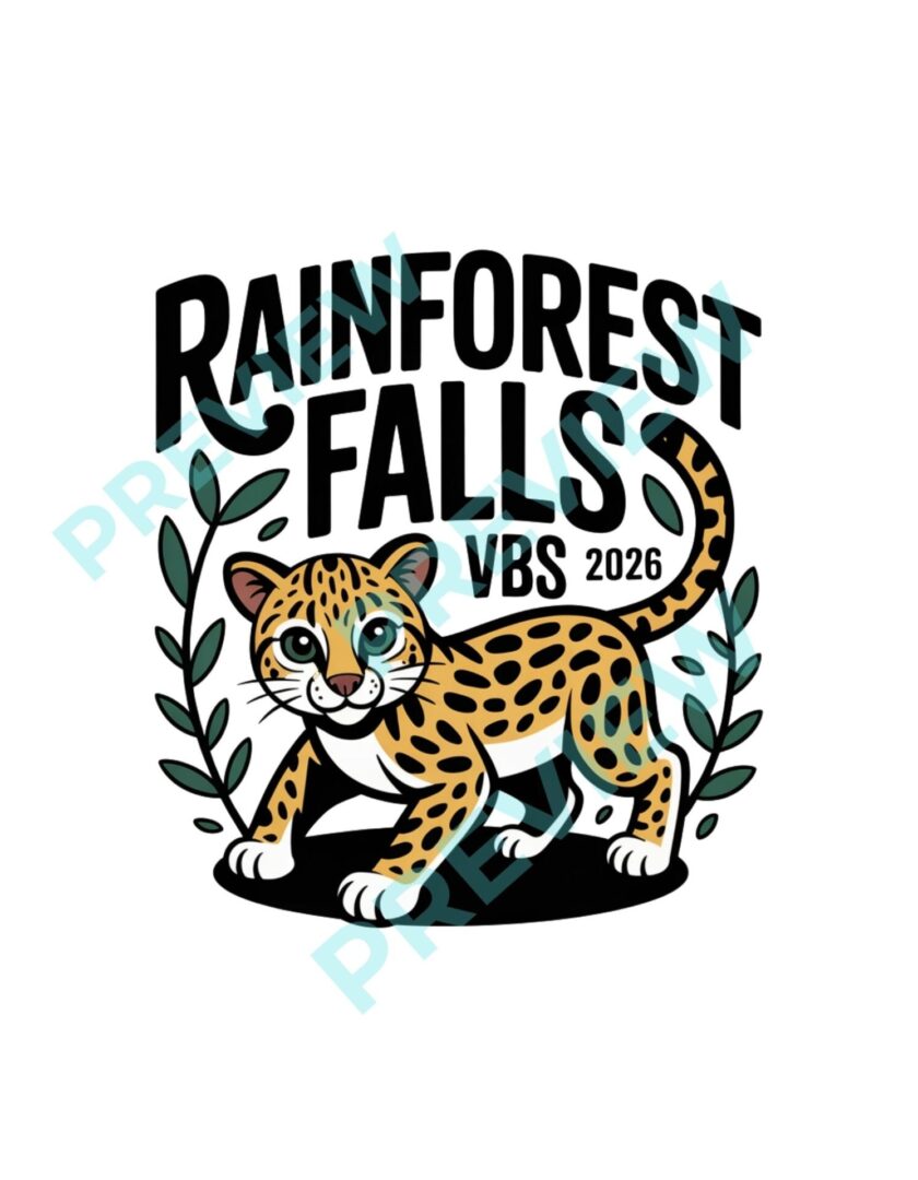 Rainforest Falls VBS 2026 Jungle Cat Logo – Group VBS Animal Design ...